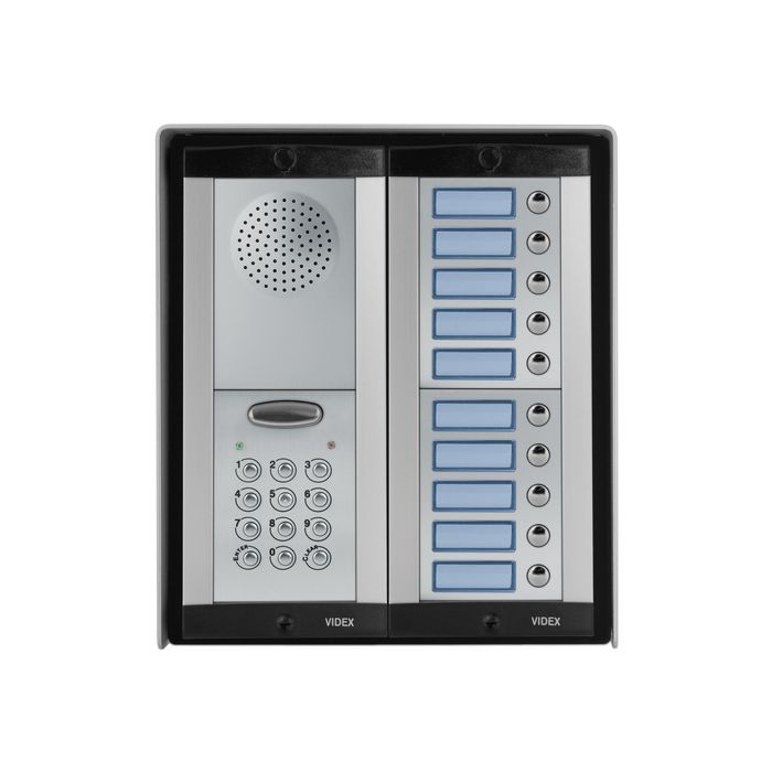 Videx 10 way Surface S/S panel with codelock, 3011 telephone + 3 ...