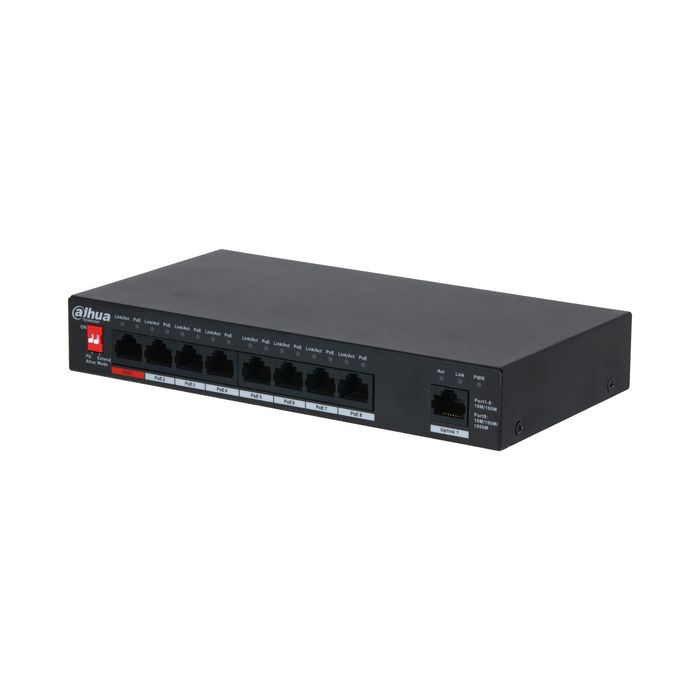 Dahua 9-Port Unmanaged Desktop Switch with 8 Port PoE, W128788314 - Oprema