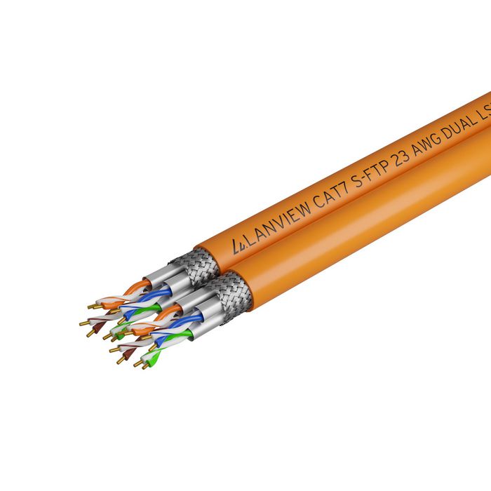 Lanview 500m Cat7 S-FTP cable 2x(4x2xAWG23) LSZH Orange, W128155446 ...