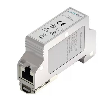 Lanview LVRDIN-POE-SP is single-port PoE surge protector,which has 1 ...