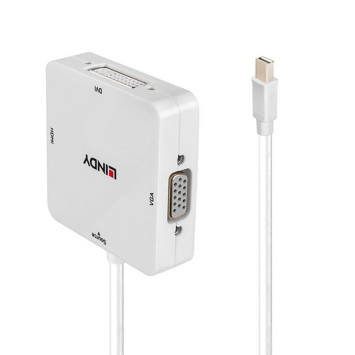 Lindy Mini Displayport 1 2 To Hdmi 18g Dvi And Vga Active Converter