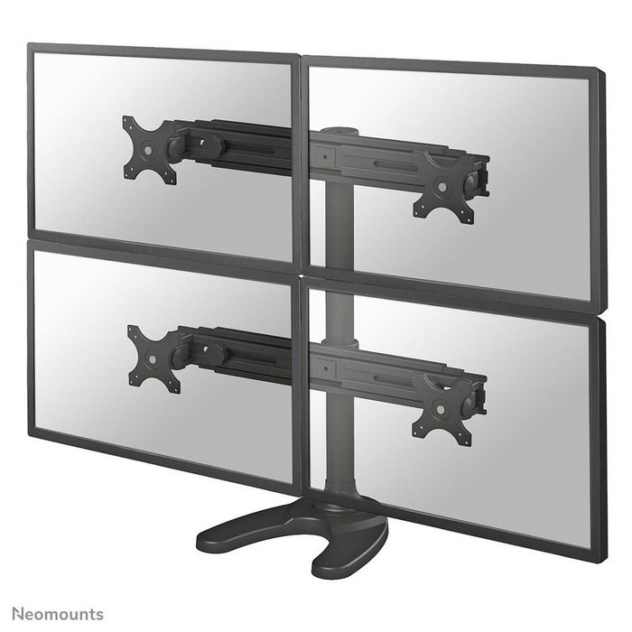 Neomounts Tilt/Turn/Rotate Quad Desk Stand For Four 19-30" Monitor ...