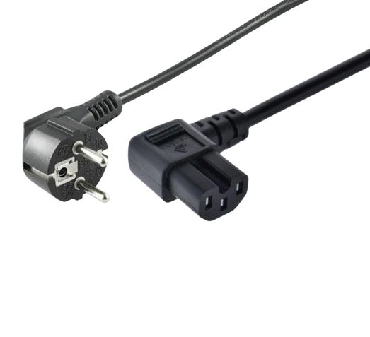 MicroConnect Power Cord Schuko Angled - Angled C15, 1,5m black ...