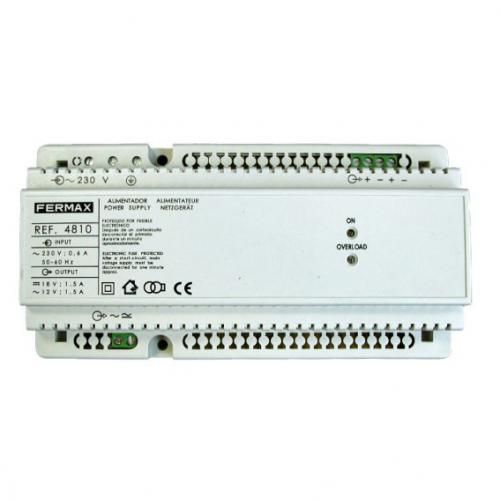 Fermax Fermax DIN10 Rail Mount PSU 230VAC/12VAC/18VDC, 1.5Amp ...