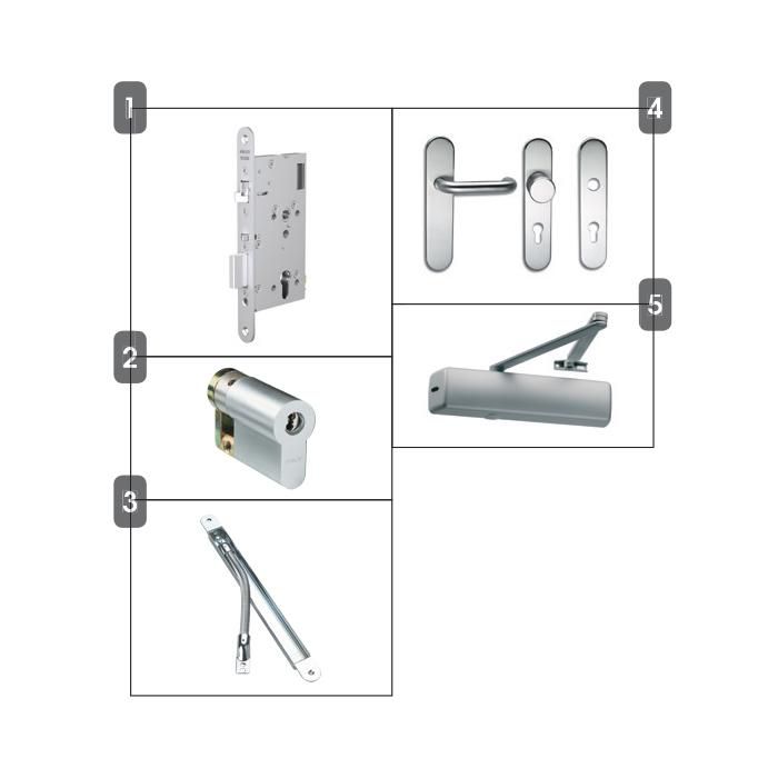 Assa Abloy Abloy EN179 compliant package with EL520 (60mm backset ...