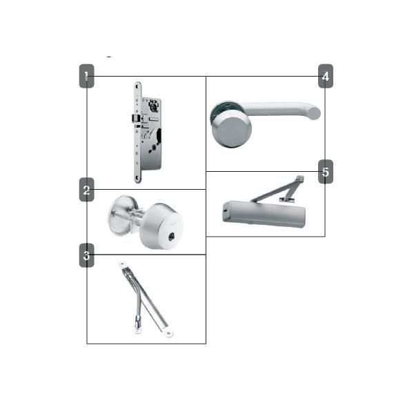 Assa Abloy Abloy EN179 compliant package with EL590 (50mm backset ...