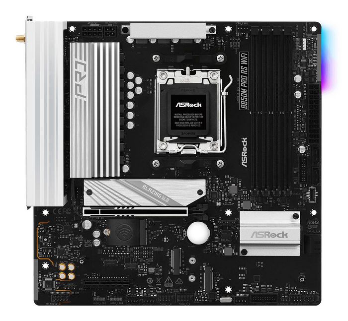 Asrock Socket AM5, AMD B850 chipset, 4 x DDR5 DIMM, 7.1 ch audio, 2.5 ...