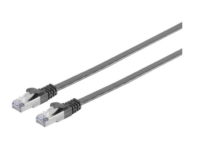 MicroConnect CAT6a U/FTP FLAT Network Cable 1m, Black, V-UTP6A01S-FLAT ...