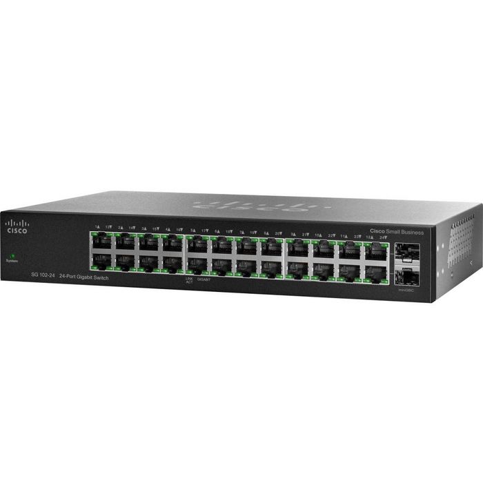 Cisco Compact 24 Port Gigabit Switch with 2 Combo Mini-GBIC Ports ...