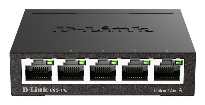 D-Link DGS-105 - 5-Port 10/100/1000 Gigabit Metal Housing Desktop ...