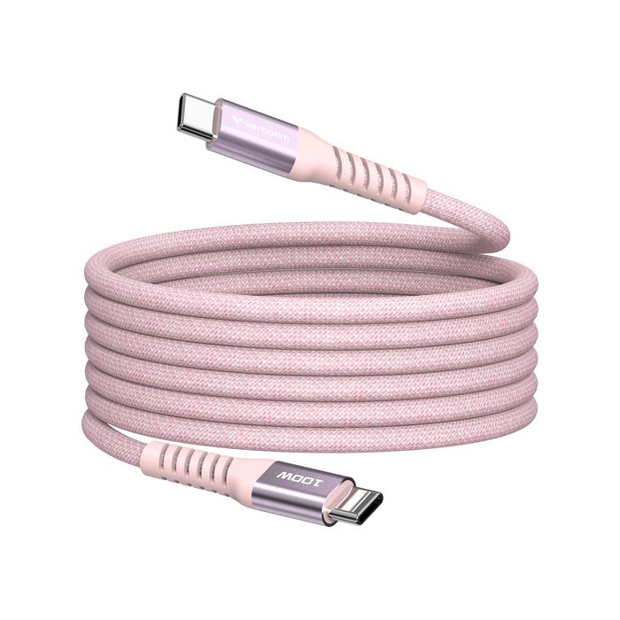 Verbatim Sync & Charge Magnetic Cable - 100W USB-C to USB-C 120 cm Pink ...