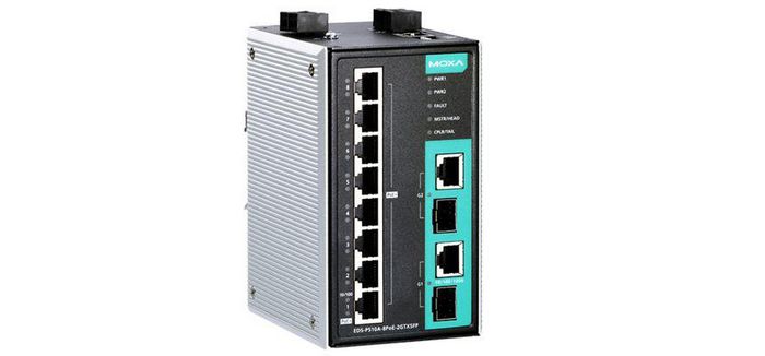 Moxa 8+2G-port Gigabit PoE+ managed Ethernet switches with 8 IEEE 802 ...